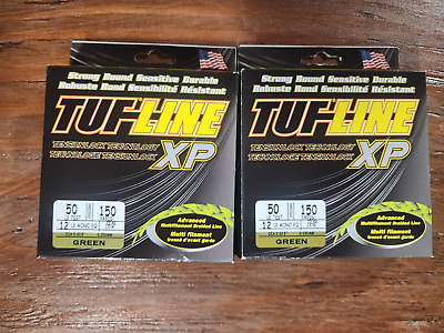 (2) Tuf Line XP Braid Fishing Line - 50 Lb Test, 300 Yards Total, Green ...