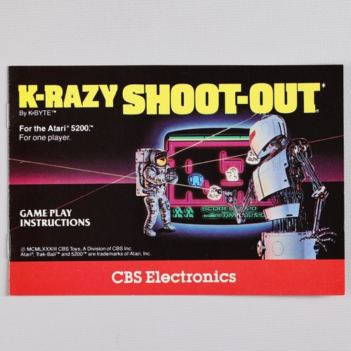 K-razy Shoot-Out Atari 5200 Manual/Instruction Booklet Only | eBay