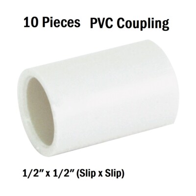 Dura Plastic 1/2″ PVC Coupling Schedule 40, Slip x Slip (10) | eBay