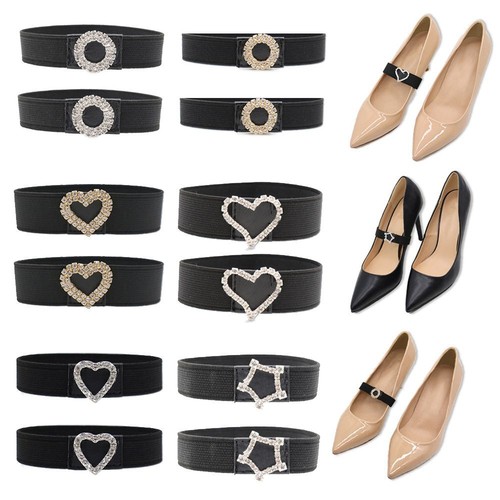 Ankle Shoe Belt Rhinestone Metal Buckles Bundle Shoelace High Heels ...