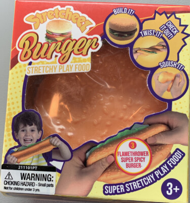 Stretcheez Burger A sticky, stretchy burger themed toy Pretend Food ...