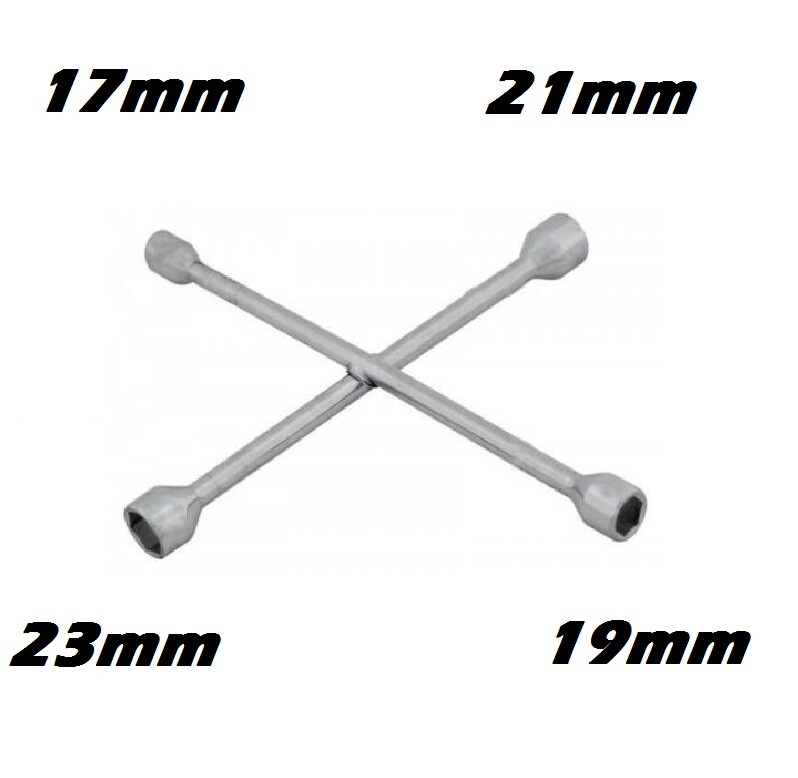 17 19 21 23mm 4 WAY Wheel Brace Car Van Spider Socket Tyre Nut Wrench ...