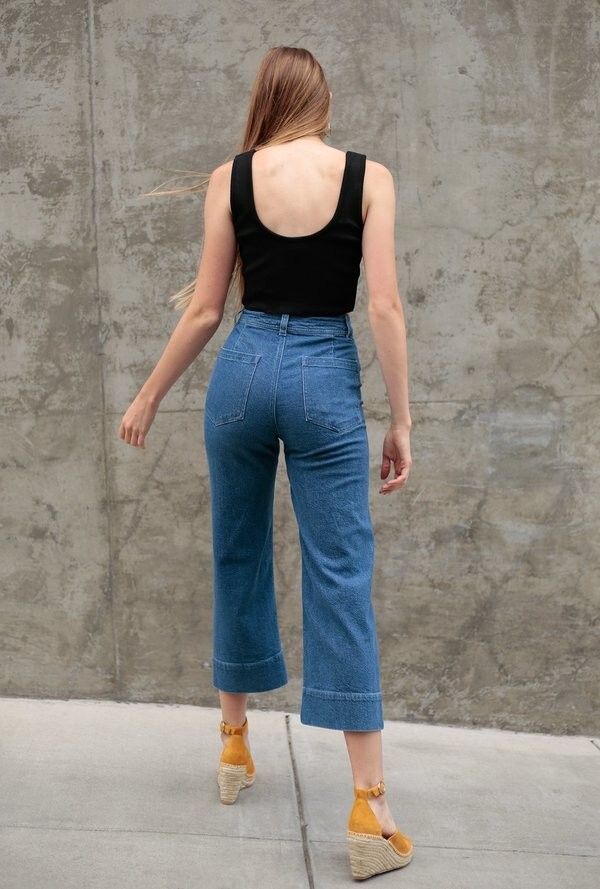 Apiece Apart Merinda Denim Pants Jeans Wide-Leg High Waisted 1X-PS NEW ...