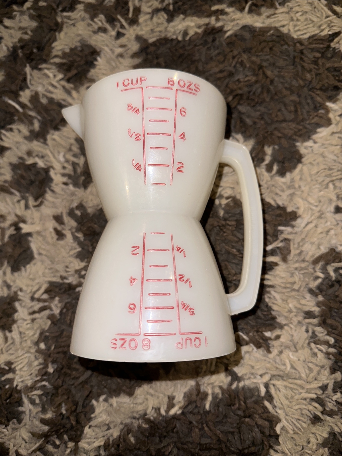 Tupperware Double-Sided Wet Pour/Dry Measuring 1-Cup 8 oz Red Print 860 ...