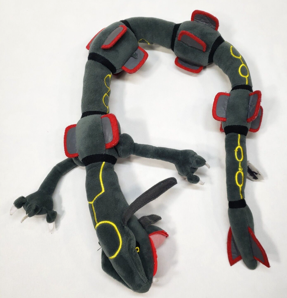 Pokemon Shiny Rayquaza Plush 32" Long Poseable Black Stuffed Animal ...