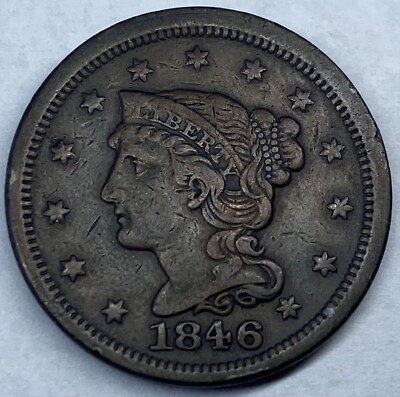 1846 Braided Hair Large Cent Small Date | eBay