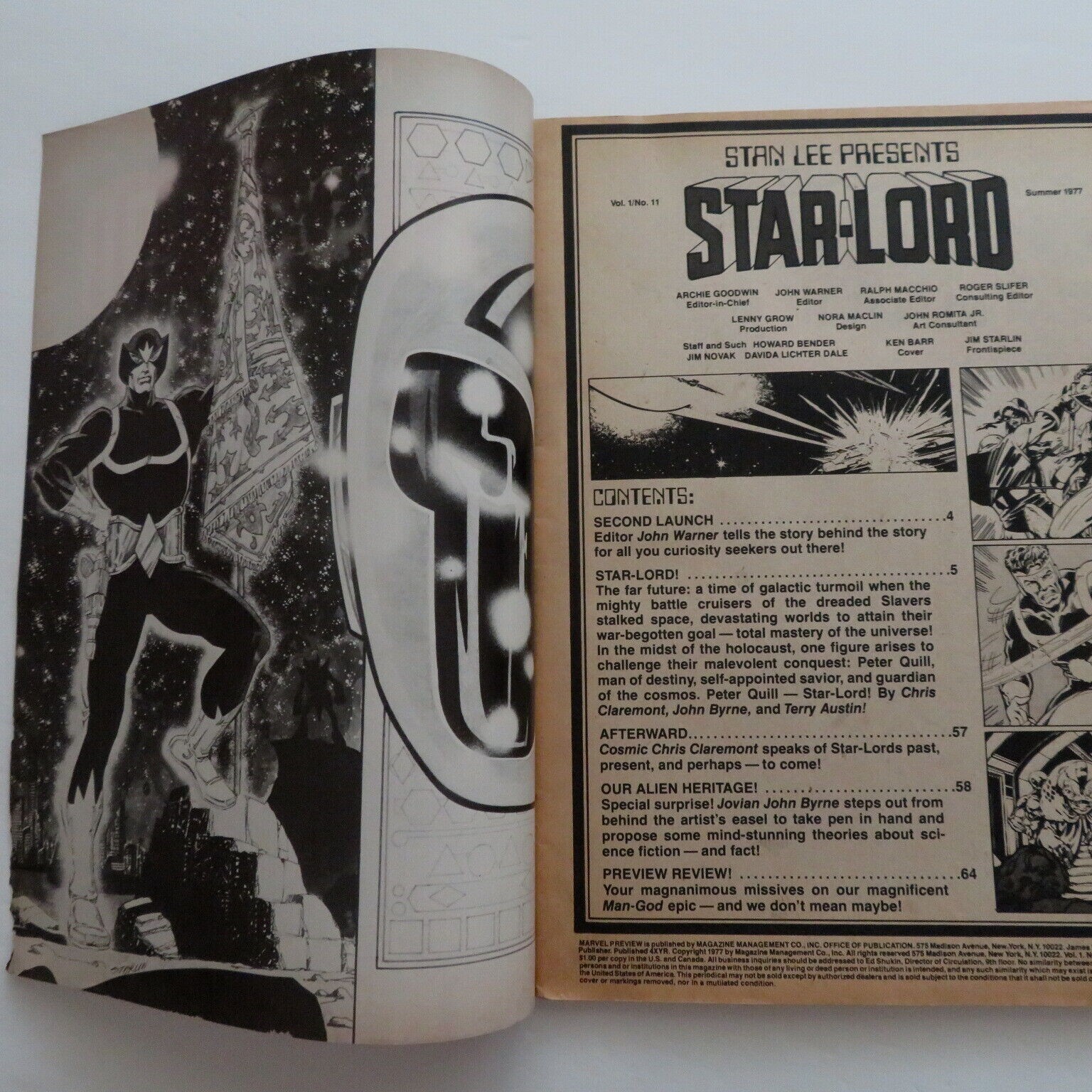 Marvel Preview 11 (1977) Star Lord Initial Print with Robert Heinlein ...