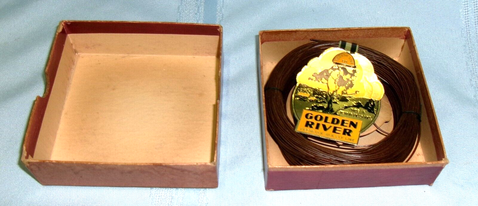 2 ROLLS OF VTG. UNUSED NEWTON LINE CO. GOLDEN RIVER FIBERFLEX SILK FLY ...