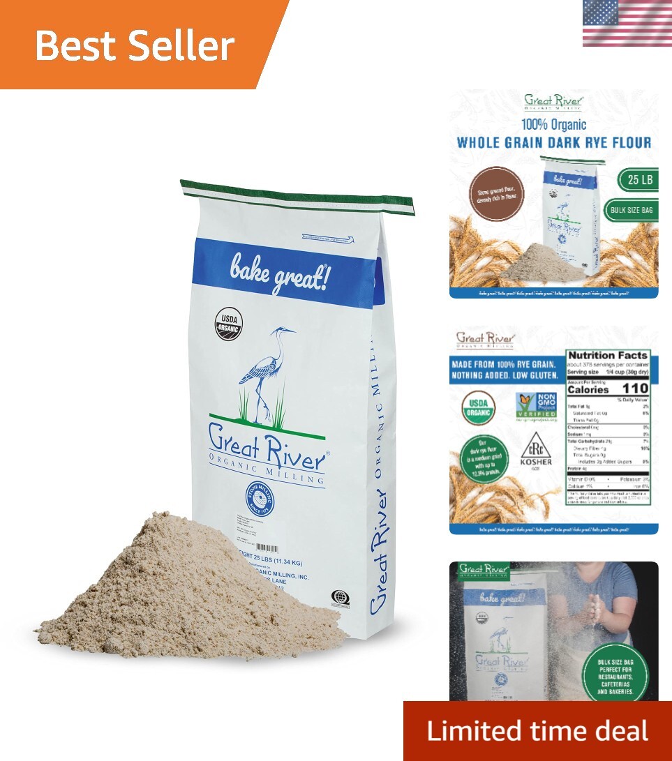 Great River Milling Organic Dark Rye Flour Whole Grain Rye Flour for ...