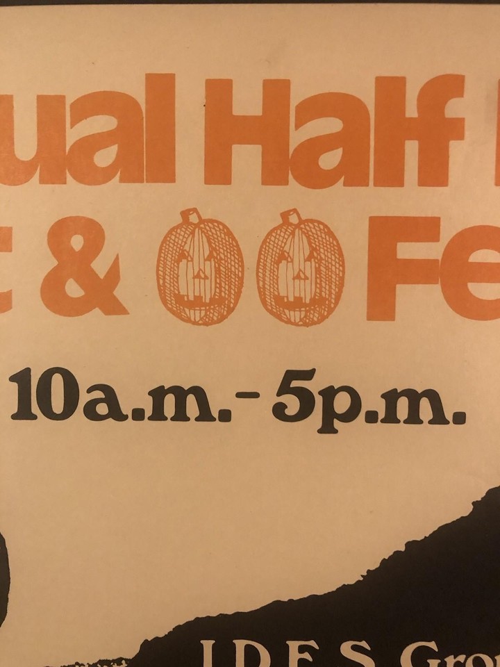 Vtg 10th Annual Half Moon Bay ART & PUMPKIN FEST 1981 Poster 22x17 ...