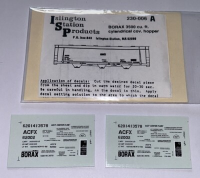 ISLINGTON STATION HO DECAL-BORA X CYLINDRICAL COVERED HOPPER #230-006A ...