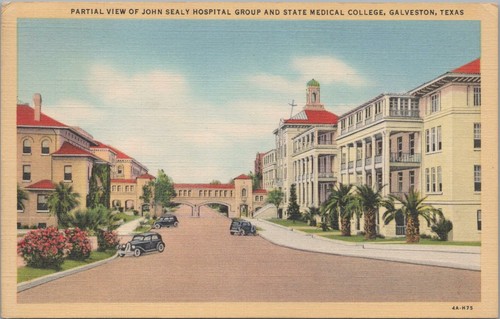 Postcard View John Sealy Hospital Group + State Medical College ...