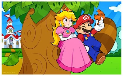 Anime mario character princess peach mustache Playmat Gaming Mat Desk ...