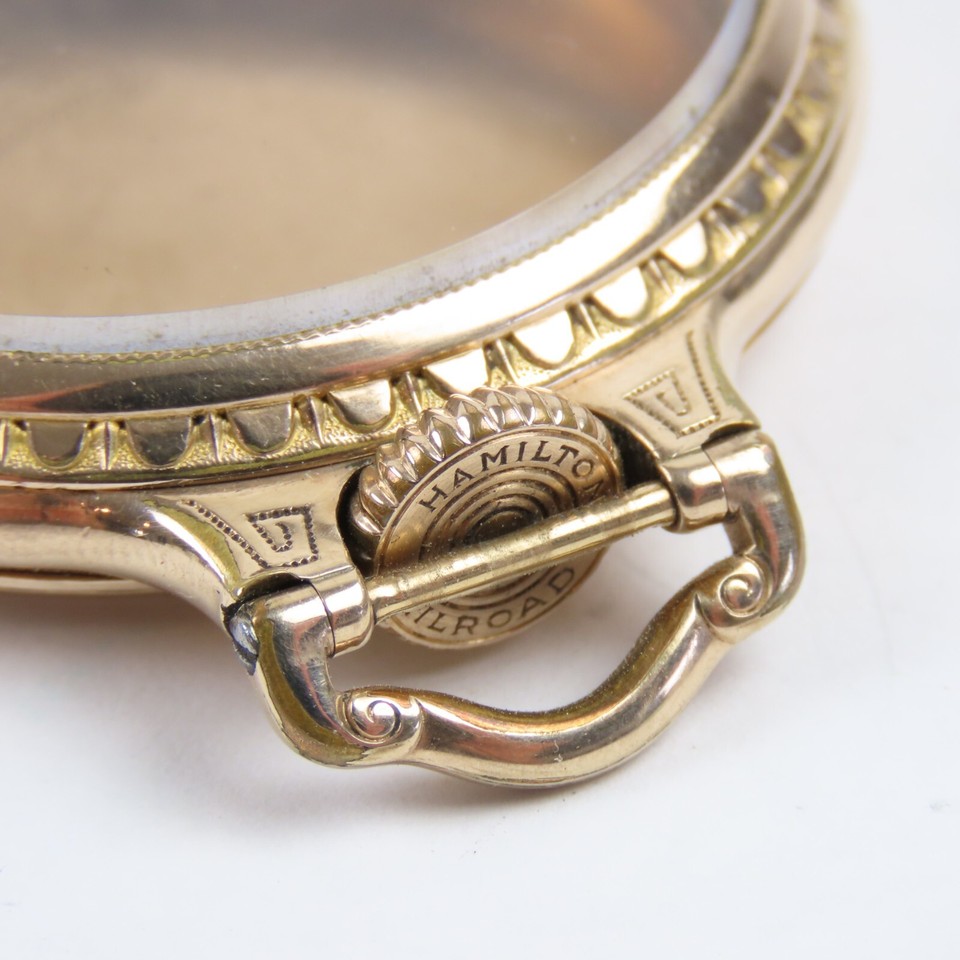 Hamilton 16 Size Factory YGF “Bar Over Crown” Railroad Pocket Watch ...