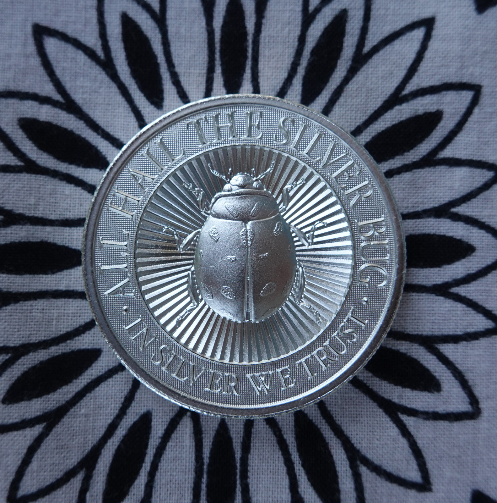 Intaglio Mint Lady Bug Beetle 2 oz .999 Silver High Relief Silverbug ...