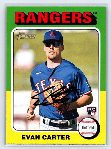 2024 Topps Heritage Evan Carter #170 RC Rookie Texas Rangers | eBay