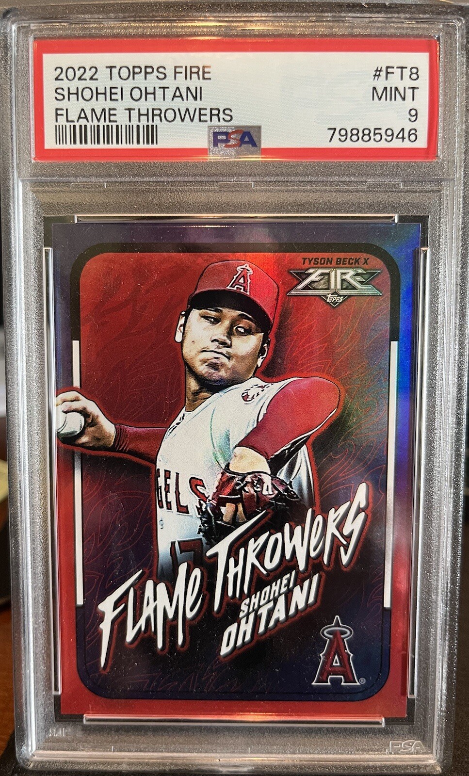 2022 Topps Fire Tyson Beck X - SHOHEI OHTANI Flame Throwers #F58 PSA 9 ...