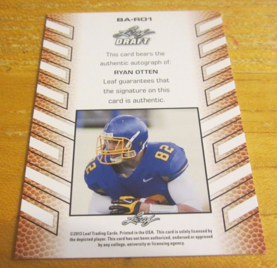 Ryan Otten 2013 Leaf Draft Autographs #BARO1 Card NFL Jacksonville ...