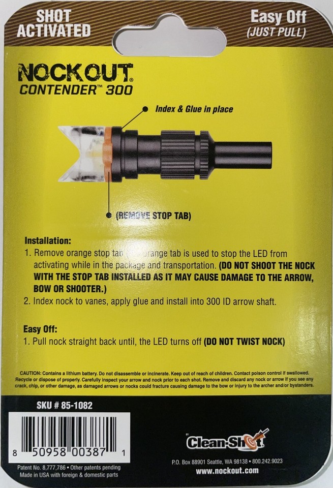 NockOut Lighted Nocks Crossbow .300" ID Half Moon Orange 3 Pack | eBay