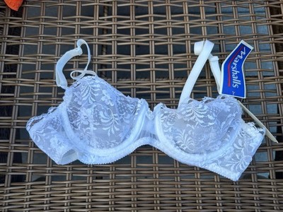 Vintage Lily Of France white underwire lace Bra Size 34 B NWT | eBay