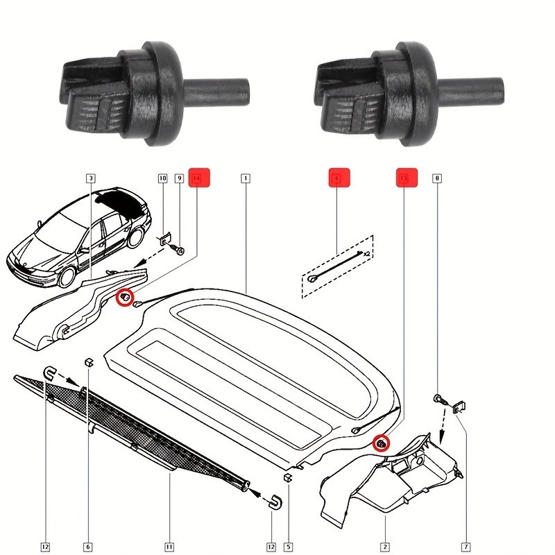 FIT VAUXHALL 2x Parcel Shelf String Hook for Cord Clips Trim Clips | eBay