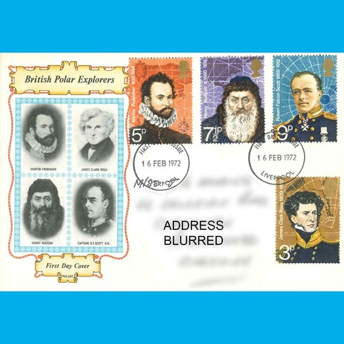 FDC British Polar Explorers, Commemorative, First Day Cover Stamps, 16. ...