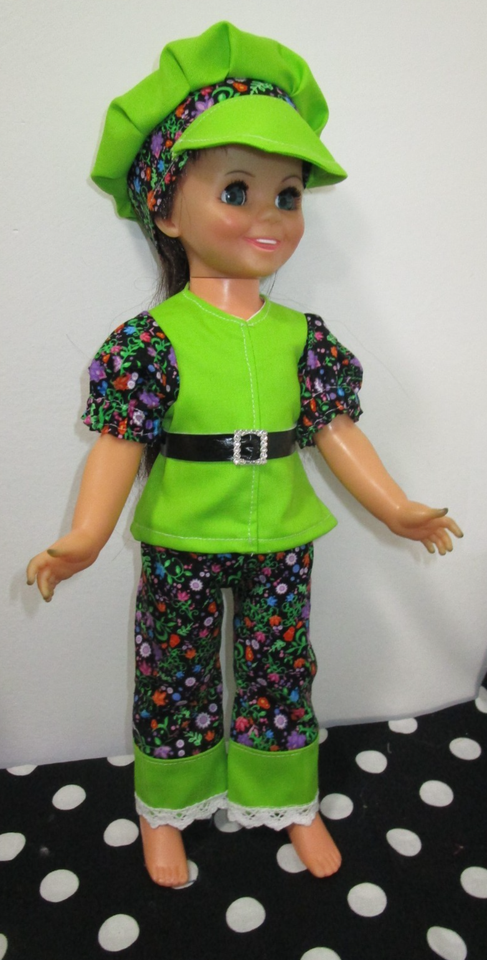 Groovy 15 " NO Doll Ideal Velvet Mia Green Black Floral Shirt Pants Hat ...