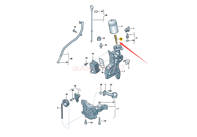 OE Engine Oil Filter Retaining Adapter For Audi VW Skoda Seat 2.0L ...