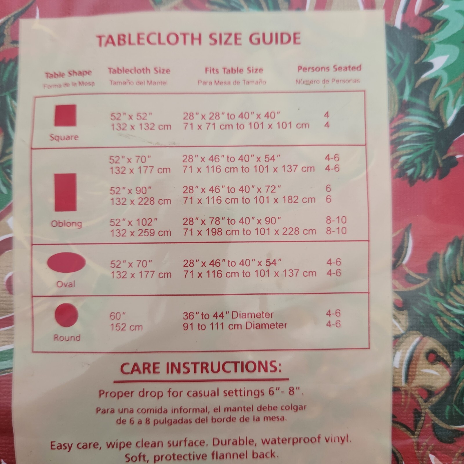 VTG Ashley Taylor Christmas Tablecloth NOS KMART Holly Ornaments ...