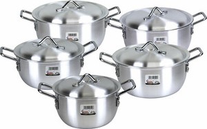 Crescent Elegant Aluminium Casserole Stock Soup Cooking Pots with Lid ...