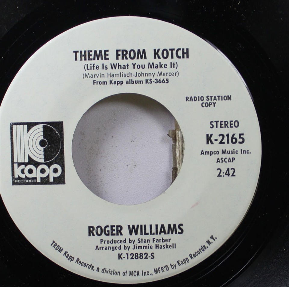 Pop Promo 45 Roger Williams - Love Theme From The Godfather / Theme ...