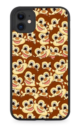 Cartoon Monkey Faces Rubber Phone Case Face Monkeys Ape Apes Childs ...