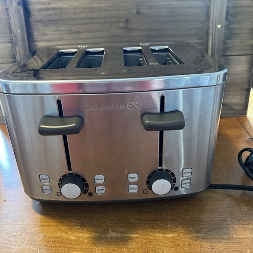 Calphalon Model HE400ST 1800 Watt Stainless Steel 4 Slot Bagel Toaster ...