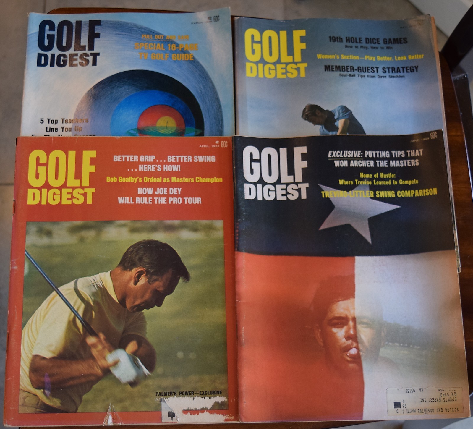 LOT OF (9) GOLF DIGEST MAGAZINES 1969 1977 1978 1983 NICKLAUS PALMER ...