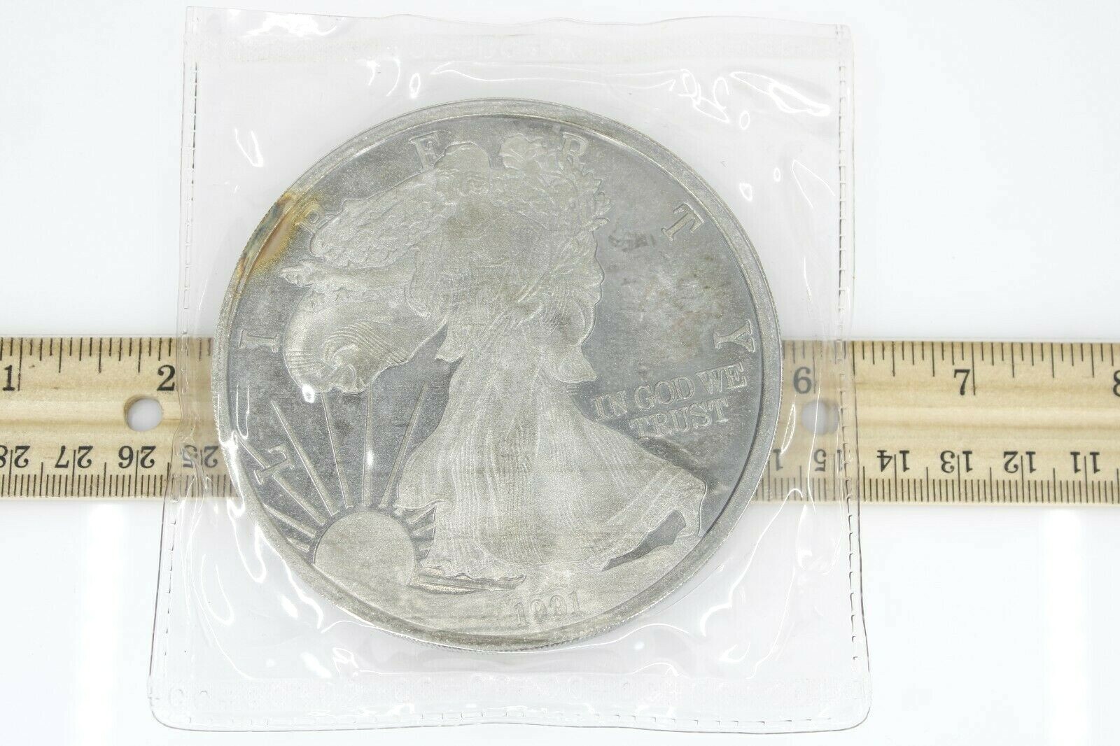 1 Lb Pound 1991 Silver Eagle Liberty 12 Troy Oz .999 Fine Silver Coin ...