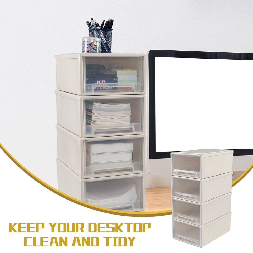 12 Qt. Plastic Stackable Storage Drawer Small Drawer-type Desk ...
