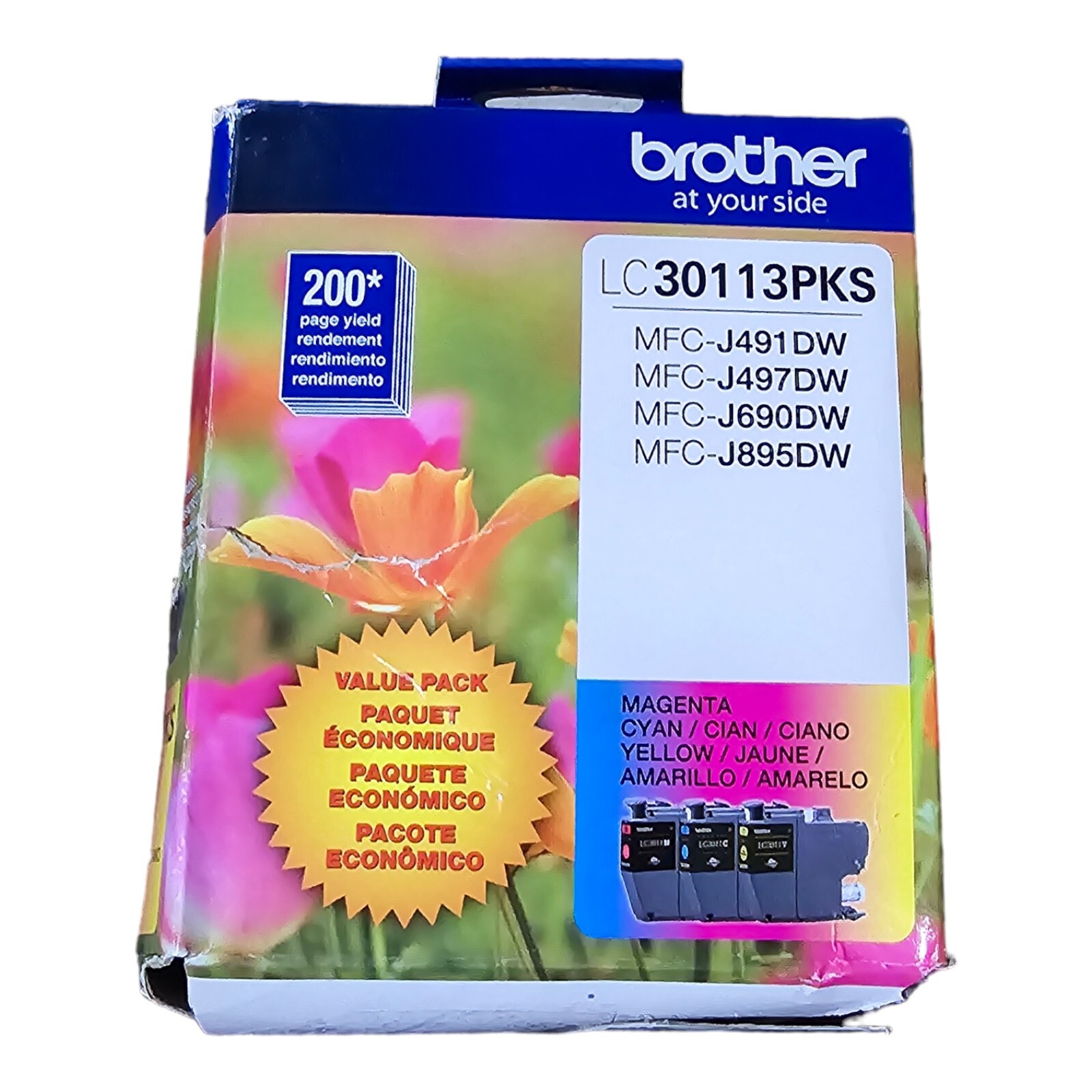 Brother LC30113PKS Tri Color Ink Cartridges Cyan/Magenta/Yellow Exp. 12 ...