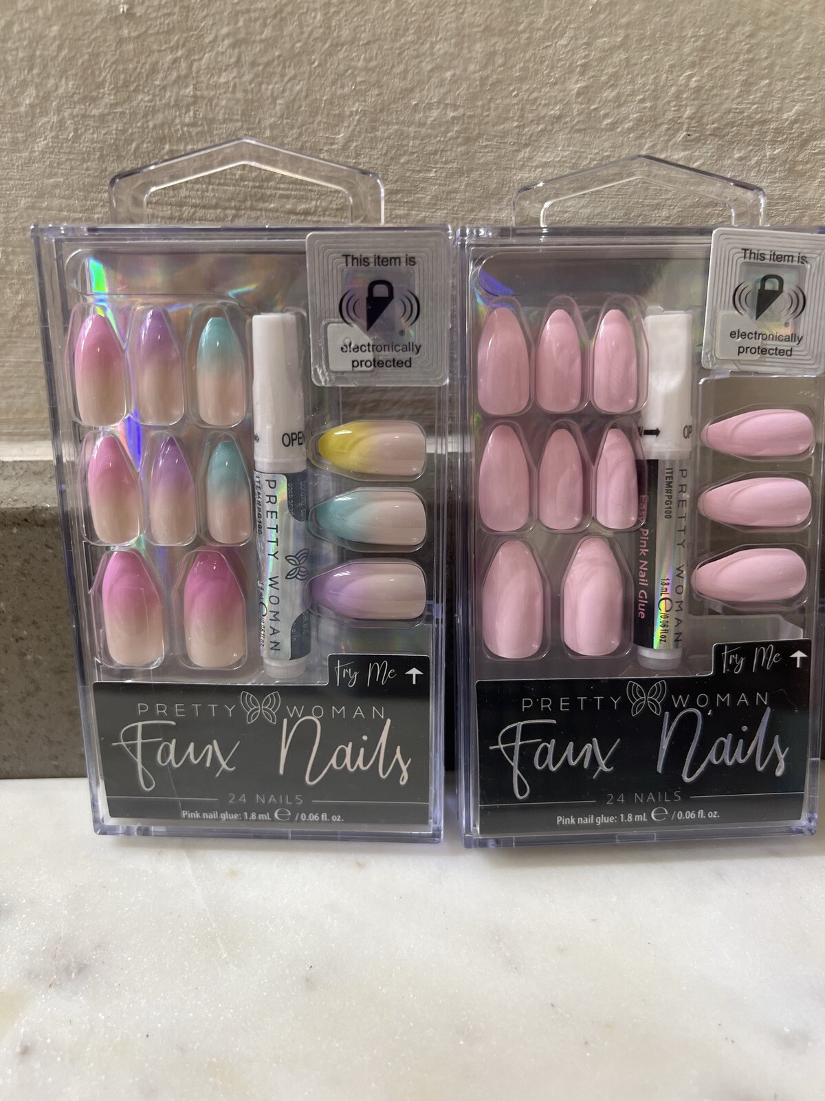 Pretty Woman Faux Nails 2 SETS of 24 nails per set. glue included ...
