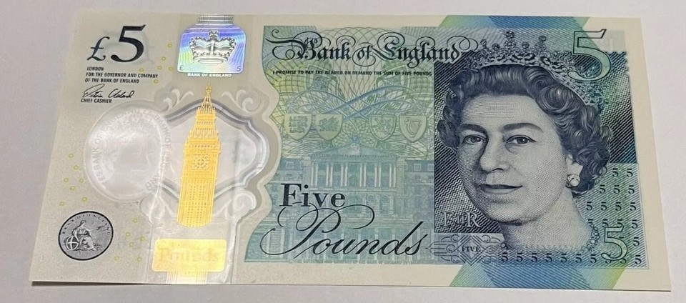 RARE AA01 569331 £5 FIRST RUN UK Bank Note EXCELLENT Churchill B414 1st ...