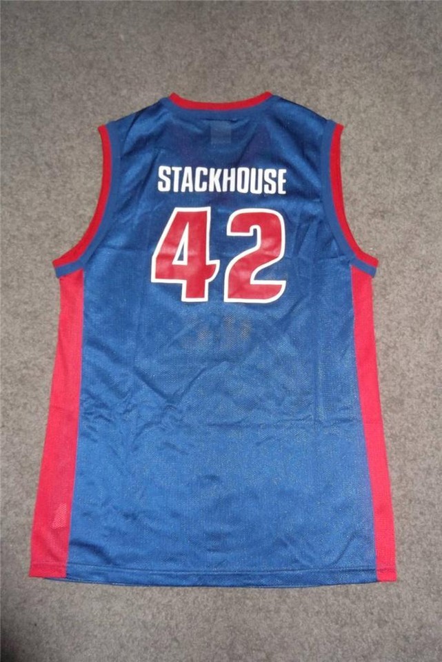 JERRY STACKHOUSE 42 Detroit Pistons Jersey NBA Champion S: Large Youth ...