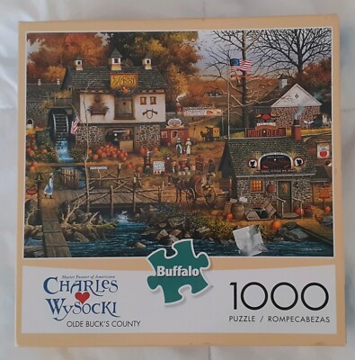 1000 Piece Puzzle Charles Wysocki - Buffalo -Olde Bucks County Used ...