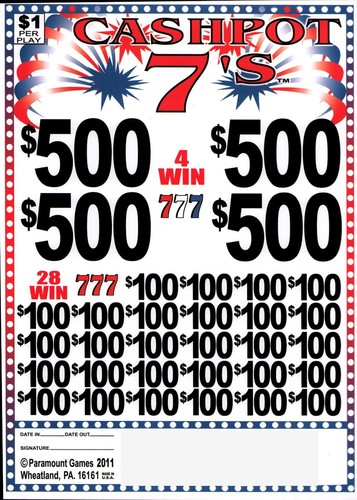 Pull Tab Tickets - Jar - Game - Cash Pot 7's - 6,100 ct | eBay