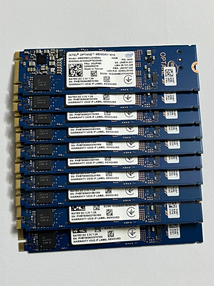 10 pcs Intel Optane Memory M10 SSD M.2 2280 MEMPEK1J016GA 16GB PCIe 3 ...