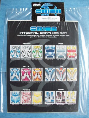 TEAM ORION 59064 IFMAR FUEGO GOLD BODY INTERNAL GRAPHICS DECAL SET NIP ...