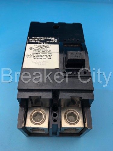 Square D Q2L2200 200 Amp 2 Pole Circuit Breaker Type Q2L 240VAC Main ...