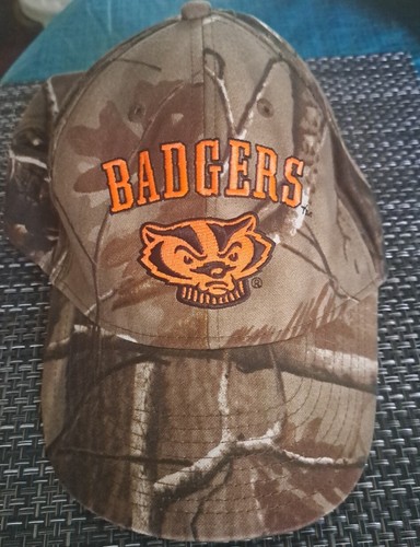 Wisconsin Badgers Baseball Hat, camo orange red black Adjustable, Real ...