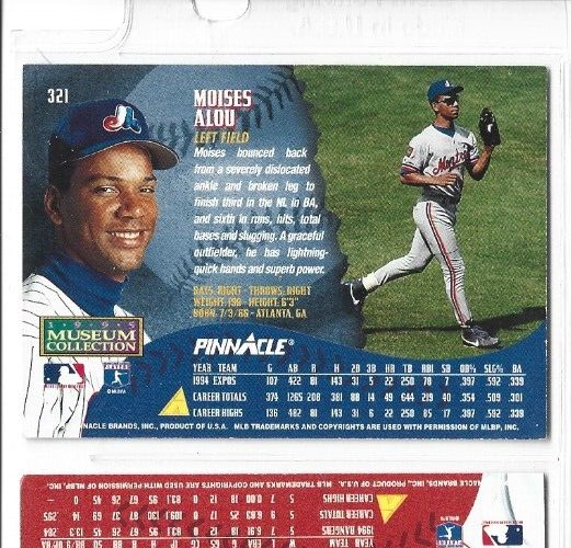 Moises Alou 1995 Pinnacle Museum Collection #321 - Montreal Expos | eBay