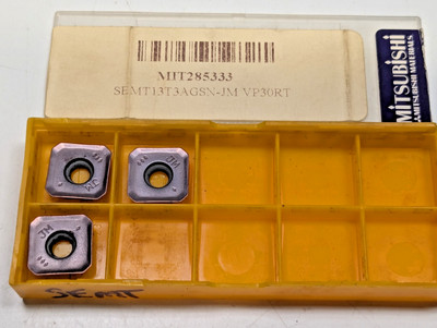 Pack of 3 MITSUBISHI BRAND Carbide Inserts SEMT13T3AGSN-JM VP30RT | eBay