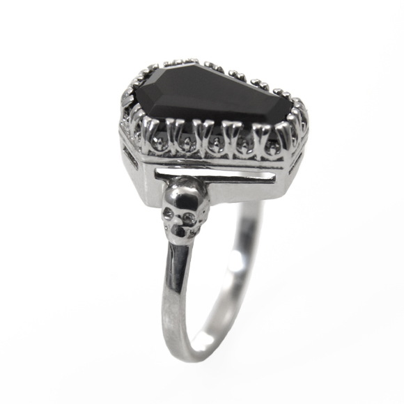 Coffin and Skull Ring Natural Gemstone Set In Sterling Silver | eBay
