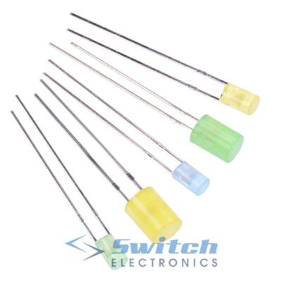 3mm 5mm Cylindrical Flat Top LED Diffused Clear - White Red Blue Green ...